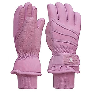 N'Ice Caps Kids Waterproof Winter Thinsulate Warm Gloves (3-4 Years, Light Pink)
