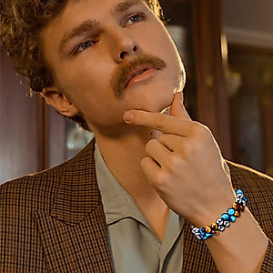 SOOWOOT Triple Protection Bracelet - Natural Tiger Eye Obsidian Hematite Bracelet Healing Crystal Yoga Meditation Bracelet for Women Men