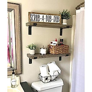 Shelf Brackets12 Inch Lip Brackets for Shelves, Industrial Forged Steel Floating Shelf Bracket, Handcrafted Forged Heavy Duty Rustic Black Shelf Brackets, Raw Metal/Steel Floating Shelf 6 Pack（11.25“）