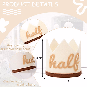 Agkvw Half Birthday Crown - Boho Cake Smash Prop, 6 Months Hat for Boys in Brown