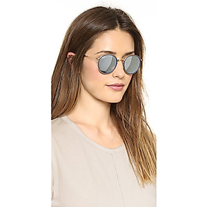 Ray-Ban Rb3517 Folding I Round Sunglasses, Gold/Light Green Mirrored Silver, 51 mm