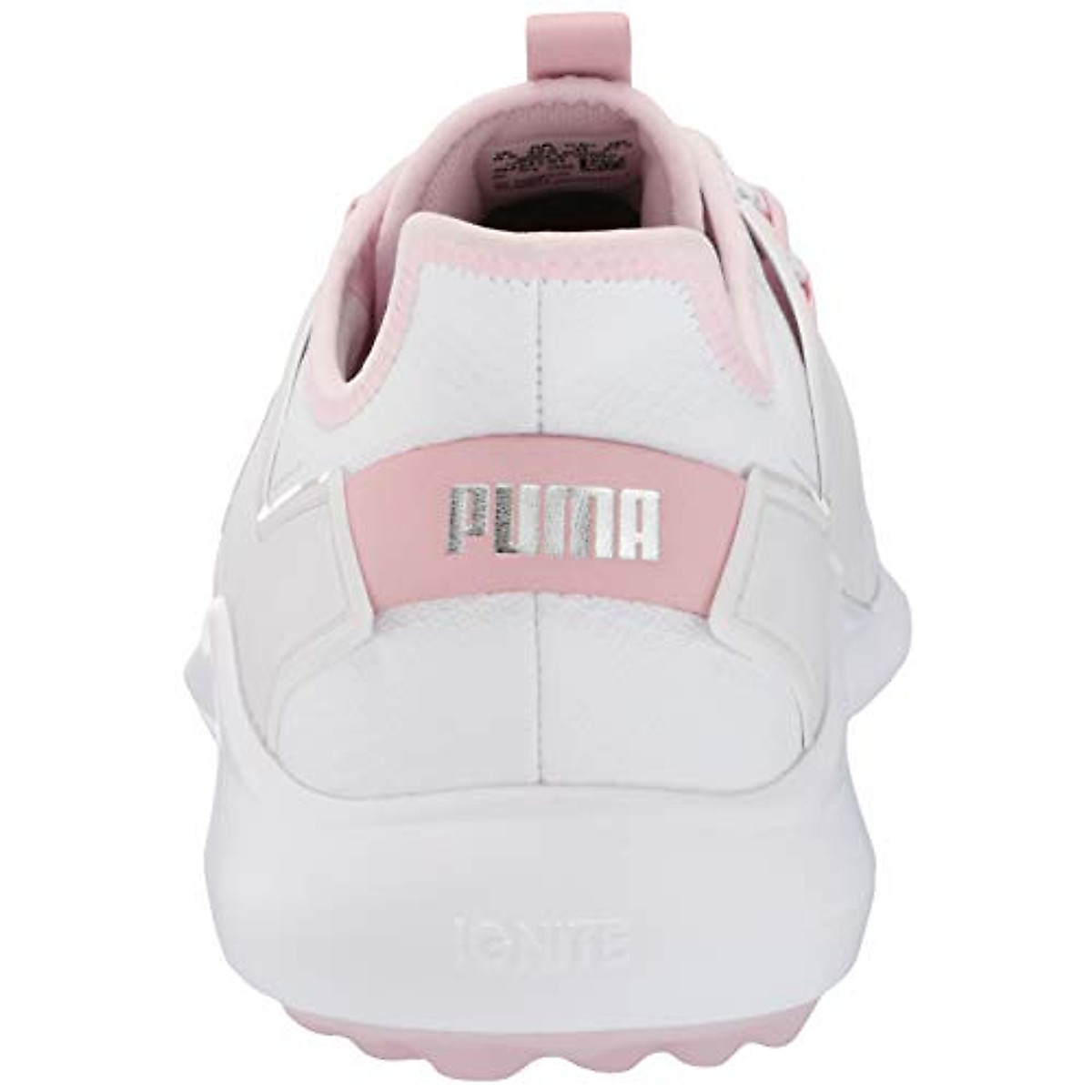 PUMA Women's Ignite Fasten8 Golf Shoe, White Silver-Pink Lady, 10