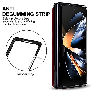 Case Compatible with Samsung Galaxy Z Fold 3 5G Wallet Case with S Pen Holder&Card Holder Kickstand, Women Men Leather Wallet Phone Case for Z Fold 3 Red