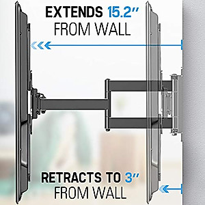 Mounting Dream TV Wall Mount Swivel and Tilt, Full Motion TV Bracket with Articulating Arm for 42-70 Inch Flat/Curved Screen TVs, up to VESA 600x400mm and 80 LBS Fits 16" Studs, MD2653