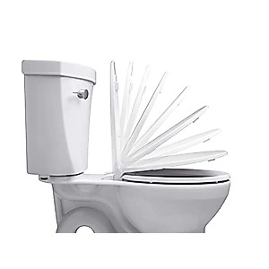 KOHLER Stonewood® Quiet-Close™ Round-front, Slow-Close, Wood, White toilet seat, K-20467-0, White