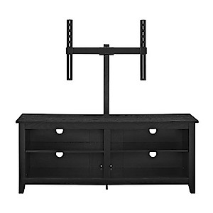 Walker Edison Wren Classic 4 Cubby TV Stand for TVs up to 65 Inches with Mount, 58 Inch, Black