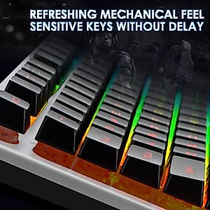 Beastron RGB Backlit Gaming Keyboard with Mouse Combo and Mouse pad, Multimedia Keyboard Knob,Mechanical Feel USB Wired Keyboard for Windows PC