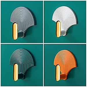 LUOZZY 8 pcs Self Adhesive Wall Hooks Punch Free Sticky Hooks for Keys Towels Purses Hats, 4 Colors