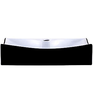 Novatto Black and White Porcelain Bath Sink with Chrome Pop-up Drain