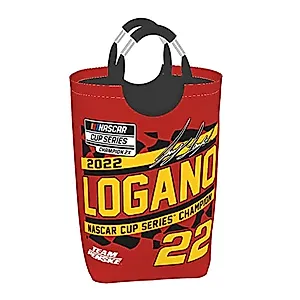 Joey Logano 22 Large Laundry Basket Laundry Hamper Bag Washing Bin Clothes Bag Collapsible Tall with Handles Waterproof Bathroom College Essentials Storage for College Dorm, Family