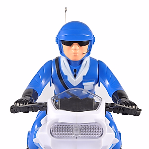 Liberty Imports RC Police Patrol Motorcycle with 360 Degree Rotation - 2CH Remote Control Cop Motor Bike for Kids, Toddlers