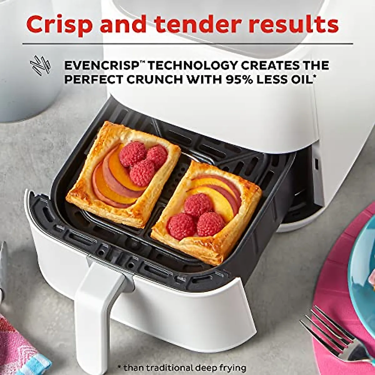 Instant Vortex 4-in-1, 2-QT Mini Air Fryer Oven Combo, From the Makers of Instant Pot with Customizable Smart Cooking Programs, Nonstick and Dishwasher-Safe Basket, App with over 100 Recipes, White