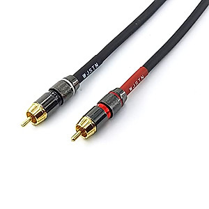 WJSTN-055 90 Degree Right Angle RCA Subwoofer Cable Audio Cable RCA Male to Male Audio Video Cord for Subwoofer, HDTV, Amplifiers,Home Theater,Hi-Fi Systems,Subwoofe 2 Pack (2FT)
