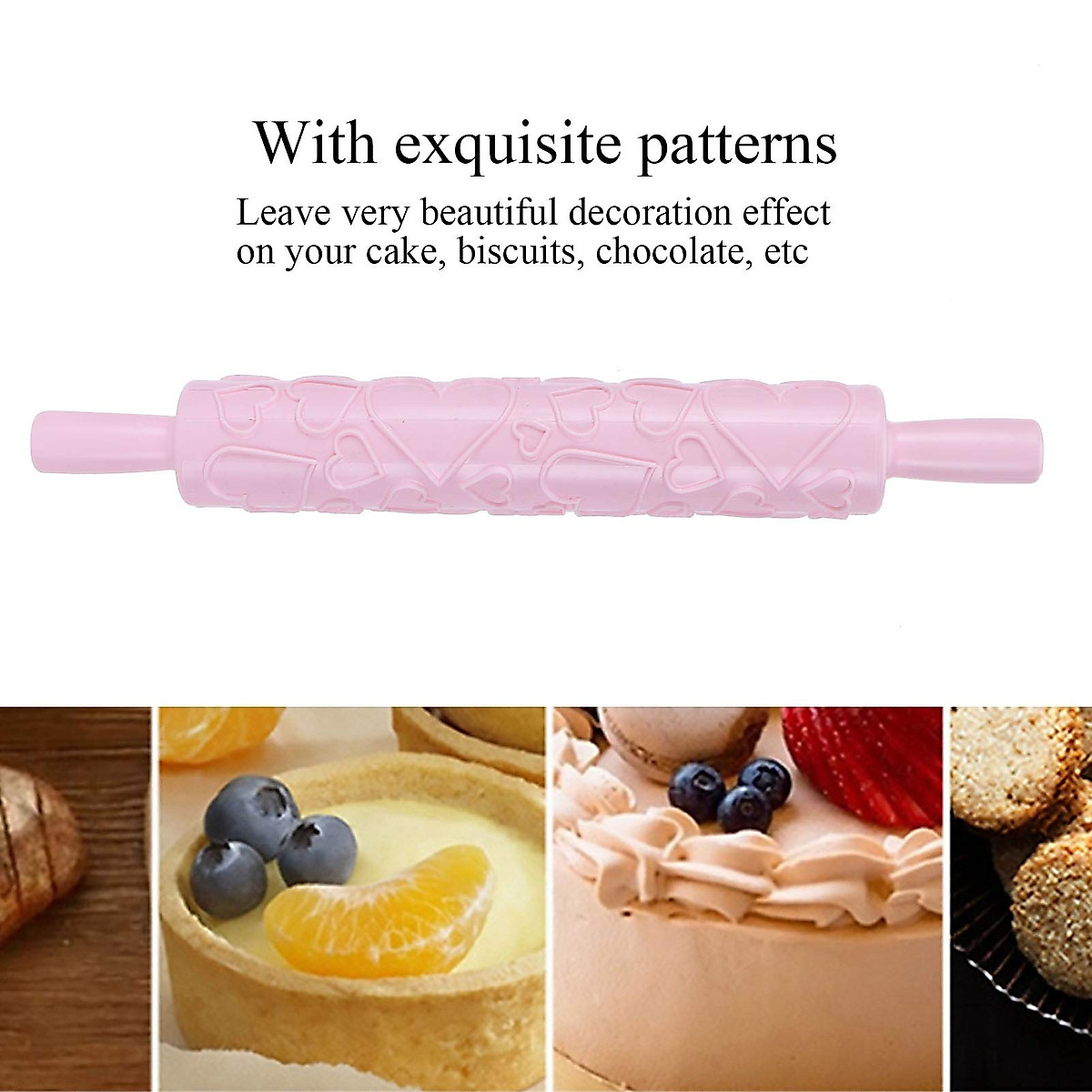Fondant Roller, Fondant Rolling Pin Tool High‑quality Plastic for Cookies Biscuits Pastry Cake Decoration(#1)