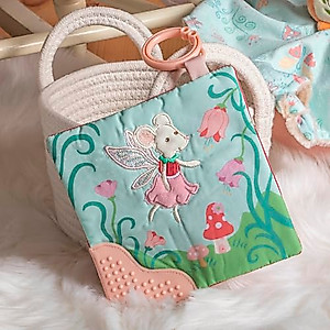 Mary Meyer Fairyland Forest Crinkle Teether Toy with Baby Paper and Squeaker, 6 x 6-Inches, Fairy Mouse