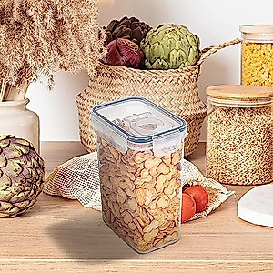 Kitchen Organizers and Storage, Single Clear Plastic Storage Containers with Lids Kitchen Airtight Jar, Sugar Flour Container Big and Small Food Bin for Kitchen Pantry Organizers and Storage (2000ML)