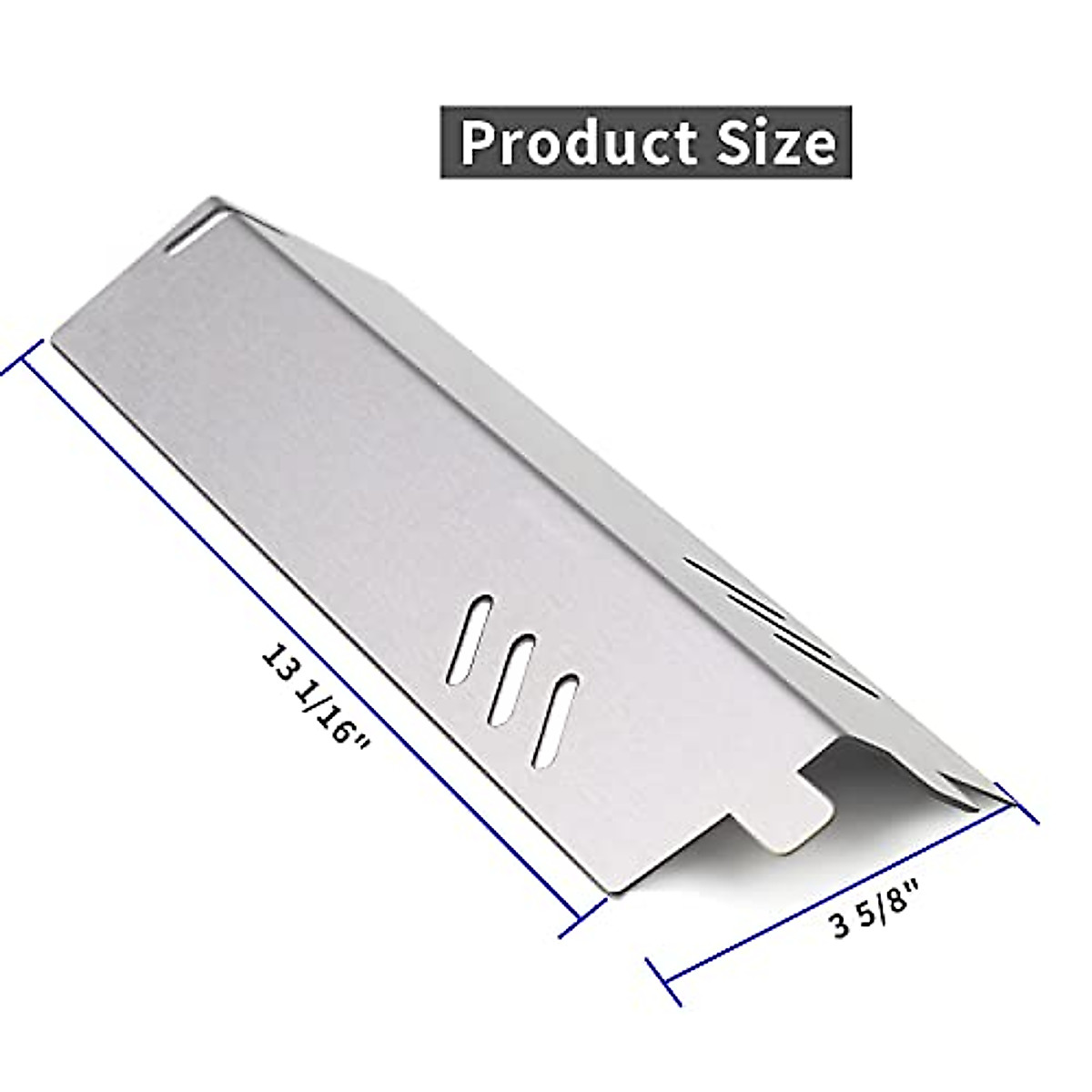 Zemibi Stainless Steel Heat Plate Replacement for Backyard Grill BY13-101-001-11,BY14-101-001-01, GBC1429W, GBC1429W-C, Uniflame GBC1329W, GBC1403W, GBC1429 Gas Models, 13 1/16" X 3 5/8", 3-Pack