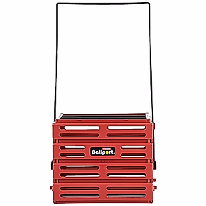 Tourna Ballport Tennis Ball Hopper Holds 80 Balls Durable and Lightweight – Red