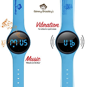 Potty Training Watch for Kids V1 – A Water Resistant Potty Reminder Device for Boys and Girls to Train Your Toddler with Fun/Musical and Vibration Interval Reminders with Potty Training eBook (Blue)