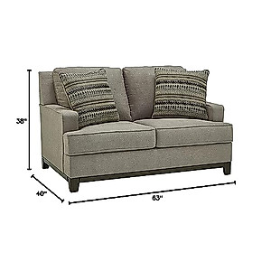 Signature Design by Ashley Kaywood Modern Loveseat with Accent Pillows, Gray