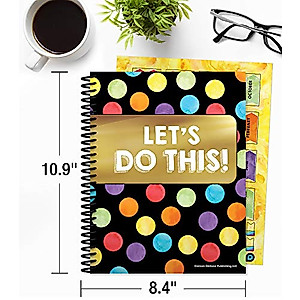 Carson Dellosa Celebrate Learning Teacher Planner, 8" x 11" Spiral Bound Planner With Planner Stickers, Undated Homeschool Planner & Lesson Planner Book for Teachers