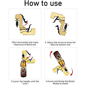 Beer Gun Alcohol Shot Shooter Bottle Stopper Sprayer Opener Adjustable Champagne Wine Dispenser Beer Gun ( Color : A )