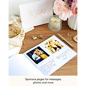 Lamare Elegant Wedding Guest Book – The Perfect Polaroid Guest Book for Wedding Receptions, Birthdays, Baby Showers, and Special Events – A Stylish Sign-in Book for Guests
