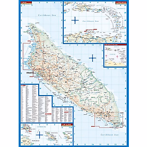 Laminated Aruba Map by Borch (English, Spanish, French, Italian and German Edition)