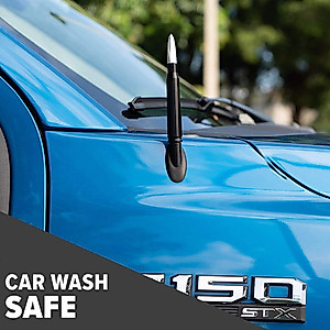 Samman Bullet Antenna Mast Vehicle Antenna Replacement Truck Car Radio Antenna Compatible with Ford F150 Series F250 F350 Super Duty Raptor Dodge RAM 1500 Classic 2500 3500 Black