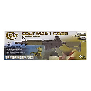 SOFT AIR USA Colt M4A1 M4 CQBR AEG Electric Airsoft Rifle with Adjustable Hop-Up, Dark Earth/Tan, 453 FPS