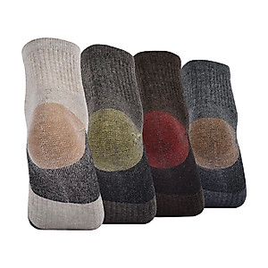 Timberland Men's 4-Pack Half Cushioned Quarter Socks, Brown, One Size