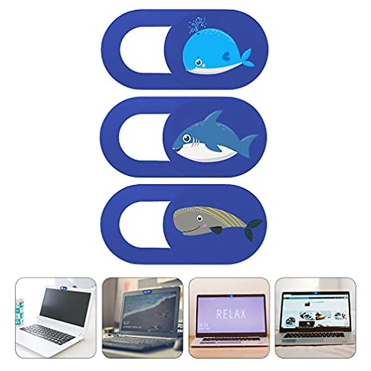 OSALADI Camera Slide Computer Stickers Computer Stickers Computer Stickers 6Pcs Marine Animal Pattern Adhesive Webcam Cover Tablet Phone Computer Camera Cover Pc Camera Pc Camera