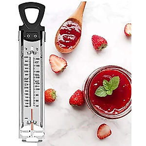 Candy Thermometer with Pot Clip & Hanging Ring Handle Stainless Steel Cooking Thermometer Food Thermometer Deep Fry Thermometer Classic Candy Thermometer