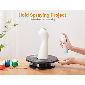 Kootek 11 Inch Rotate Turntable Sculpting Wheel Revolving Cake Turntable Black Painting Turn Table Lightweight Stand for Paint Spraying Spinner, Cake Decorating, Displaying Item