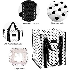 DEMOMENT Reusable Grocery Bags foldable With Pockets Reinforced Handles Bottom WaterProof For Shopping Beach Storage Carrier