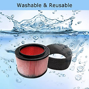 Aolleteau Fine Dust Cartridge Filter Compatible with Vacmaster VF408, Vacmaster VF410P, Wet/Dry Vac Beast VFB511B 0201 and Cleva Industrial VF408B (1 Pack Vacuum Filter and 1 Pack Foam Filter)