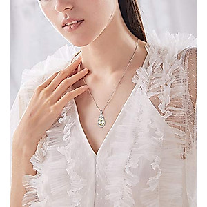 S925 Sterling Silver Always in My Heart Teardrop Memorial Pendant Necklace with Hollow Urn Keepsake Cremation Jewelry for Ashes