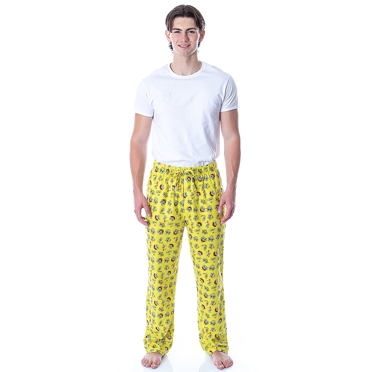 Nickelodeon Men's Spongebob Squarepants Face Expressions Loungewear Pajama Pants (X-Large) Yellow