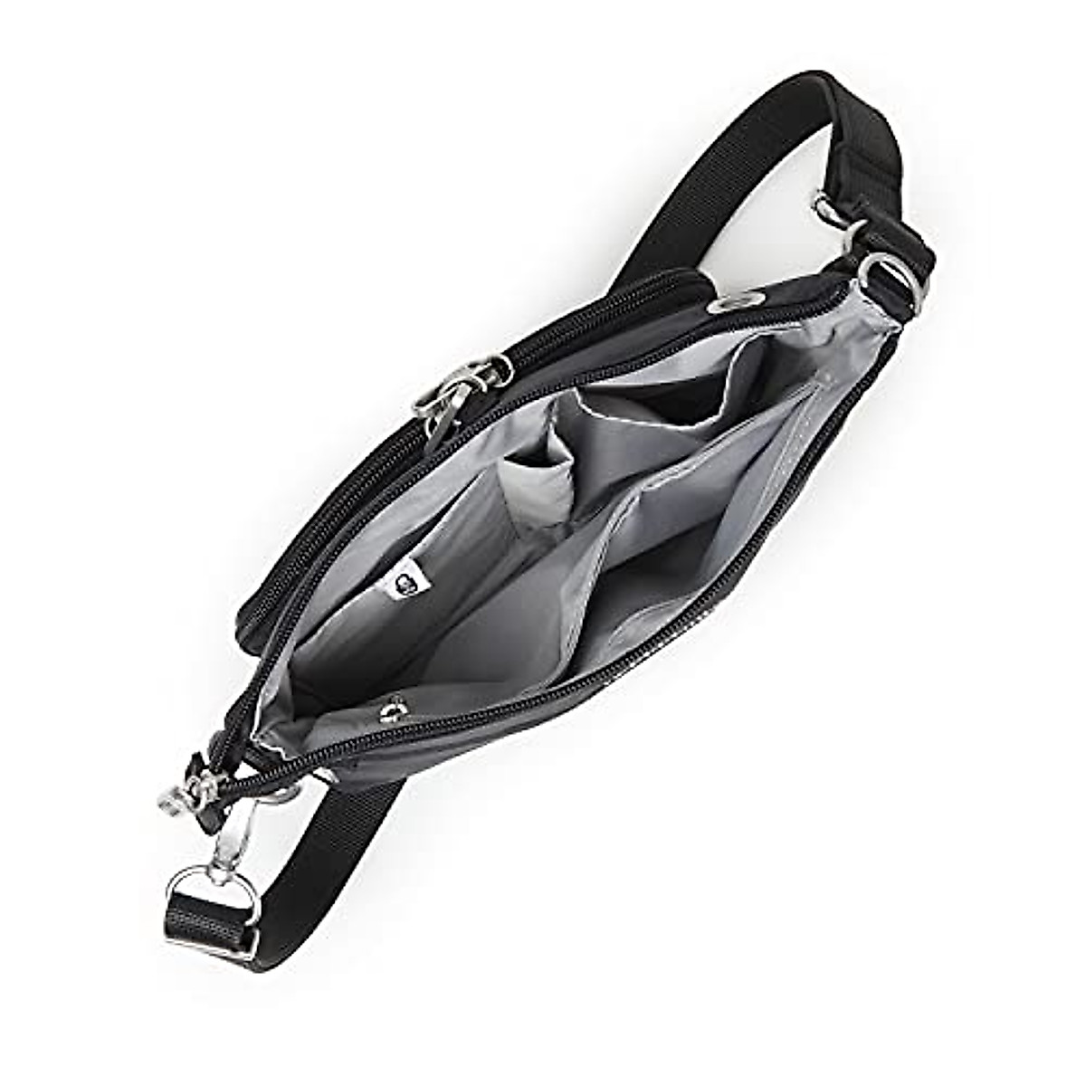 Baggallini Womens Anti-theft Memento Crossbody Bag Cross Body, Black, One Size US