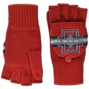 Pendleton Convertible Fingerless Mittens, Harding Red, L/XL