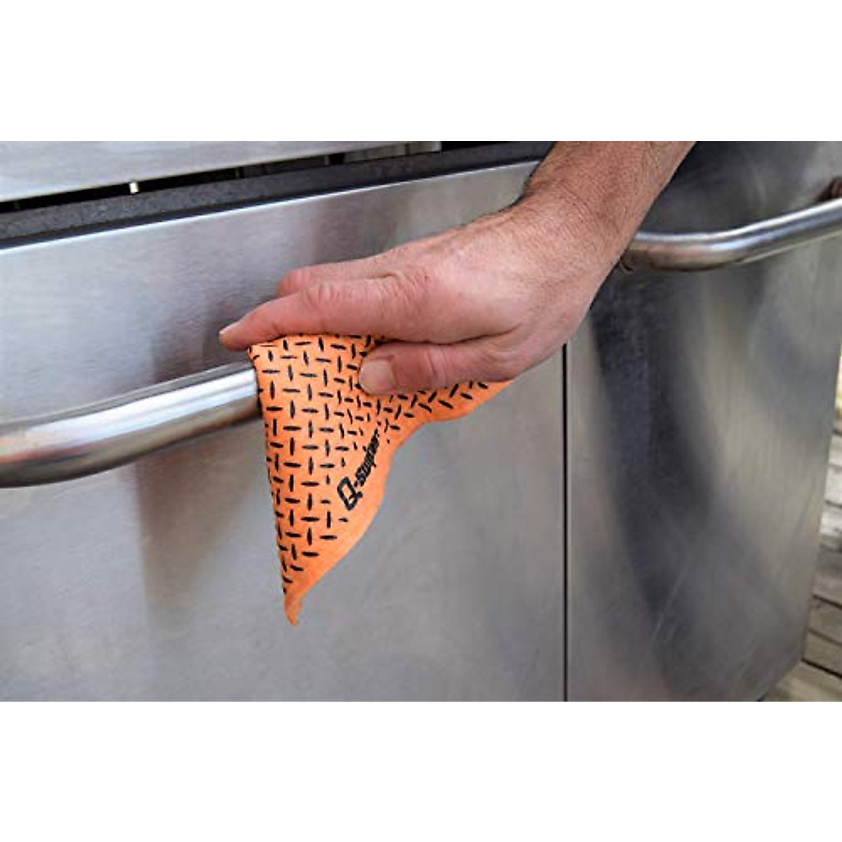 Q-Swiper Reusable Grill Cleaning Cloth 2 Pack - Eco-Friendly | Durable | Versatile | Abosrbent - Just wet them yourself to clean all grill surfaces!