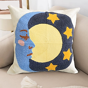 Molili Boho Tufted Throw Pillow Covers, Star Pillow Covers Mid Century Decorative Bohemia Cushion Case Pillowcase for Couch Sofa Child Bedroom Living Room Farmhouse(18×18inch)