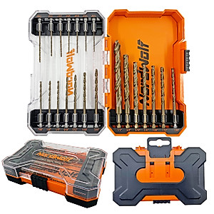 NordWolf 7-Piece M35 Cobalt Drill Bit Set for Stainless Steel, Hard Metals & Cast Iron, Jobber Length with 1/4" Hex Shank, SAE Sizes 1/8"(x3)-3/16"(x2)-1/4"(x2)