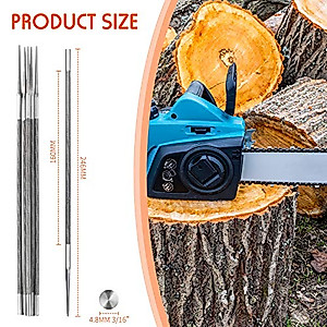 Honoson 6 Pieces 3/16 Inch 4.8 mm Chainsaw Chain Sharpening Round Files for Sharpening and Filing Chainsaws and Other Blades