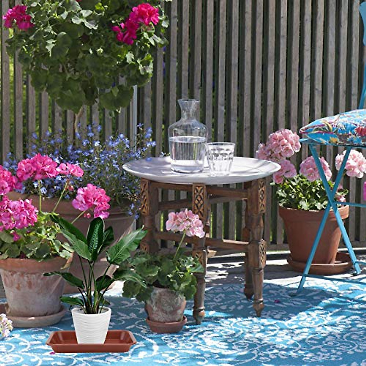 YARNOW Water Indoors Office Plant Square Plate Red Living Pot Indoor Flowerpot Bonsai Plants Outdoor Drips Tray, Decor Holder Potted for Gardening Balcony Round Tray Round Tray Round Tray