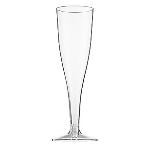 Munfix 50 Plastic Champagne Flutes 5 Oz Clear Plastic Toasting Glasses Disposable Wedding Party Cocktail Cups