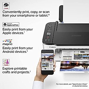 Canon Wireless Inkjet All in One Printer, Print Copy Fax Scan Mobile Printing with LCD Display, USB and WiFi Connection with 6 ft NeeGo Printer Cable