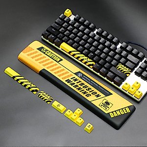 doruod Yellow Black PBT keycaps and Gaming Keyboard Wrist Rest