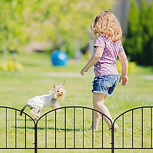 7 Panels Landscape Fencing for Lawn Front Yard, Small Garden Fence Animal Barrier 12.4"(H) x 9.5ft(L), Tree Fence Flower Bed Fence Metal Fence Border, Decorative Garden Fence Border