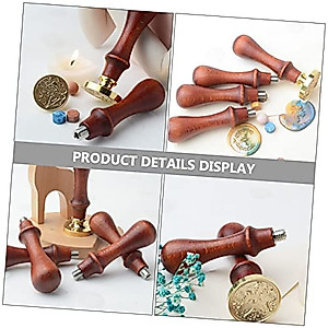 EXCEART 3Pcs Wooden Handle Wooden Stamps Brass Fittings Wedding invites Wooden Wax Stamp Handle Wax Stamp Replacement Handle Making Stamp Handle Stamp Handle Replacement Wooden Seal Handle